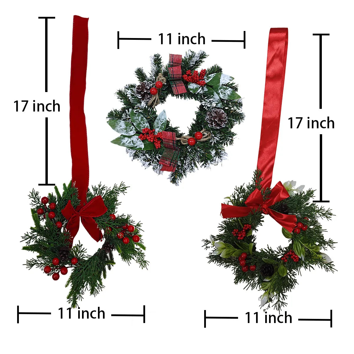 The FestiveFarmhouse Wreath Set - Christmas Charm in a 4-Pack + 50% OF ...